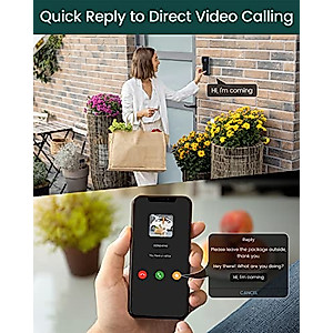 Wireless Video Doorbell Camera with Wireless Chime, Euki Door Bell Ringer Wireless with Camera, 2K HD New Version, Human Detection, Night Vision, 2-Way Audio, IP65, Rechargeable Battery, iOS & Android