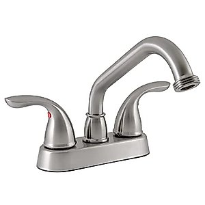 Design House 525147 Ashland Laundry Faucet, Dual Handle Design, Satin Nickel Finish