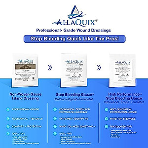 AllaQuix Basic Non-Woven Sterile Gauze Island Dressing (4" x 14" (Box of 25)) - Advanced Wound Care – Medical-Grade Adhesive Gauze Pads