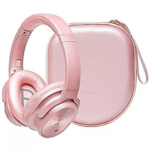 ZIHNIC Active Noise Cancelling Headphones, 40H Playtime Wireless Bluetooth Headset with Deep Bass Hi-Fi Stereo Sound,Comfortable Earpads for Travel/Home/Office (Rose Gold)