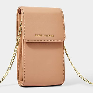 KATIE LOXTON Amy Small Womens Vegan Leather Chain Strap Mini Crossbody Clutch Handbag Purse Taupe