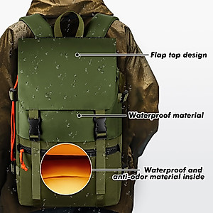 qozabualy Top Flap Design Backpack, XL Outdoor Travel Daypack/Vintage Backpack for Men Women - Younger Quick Pack