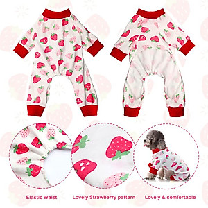 Rypet Small Dog Pajamas 2 Pack - Cute Cat Pajamas Onesie Soft Puppy Rompers Pet Jumpsuits Cozy Bodysuits for Small Dogs and Cats（Blue + Red）
