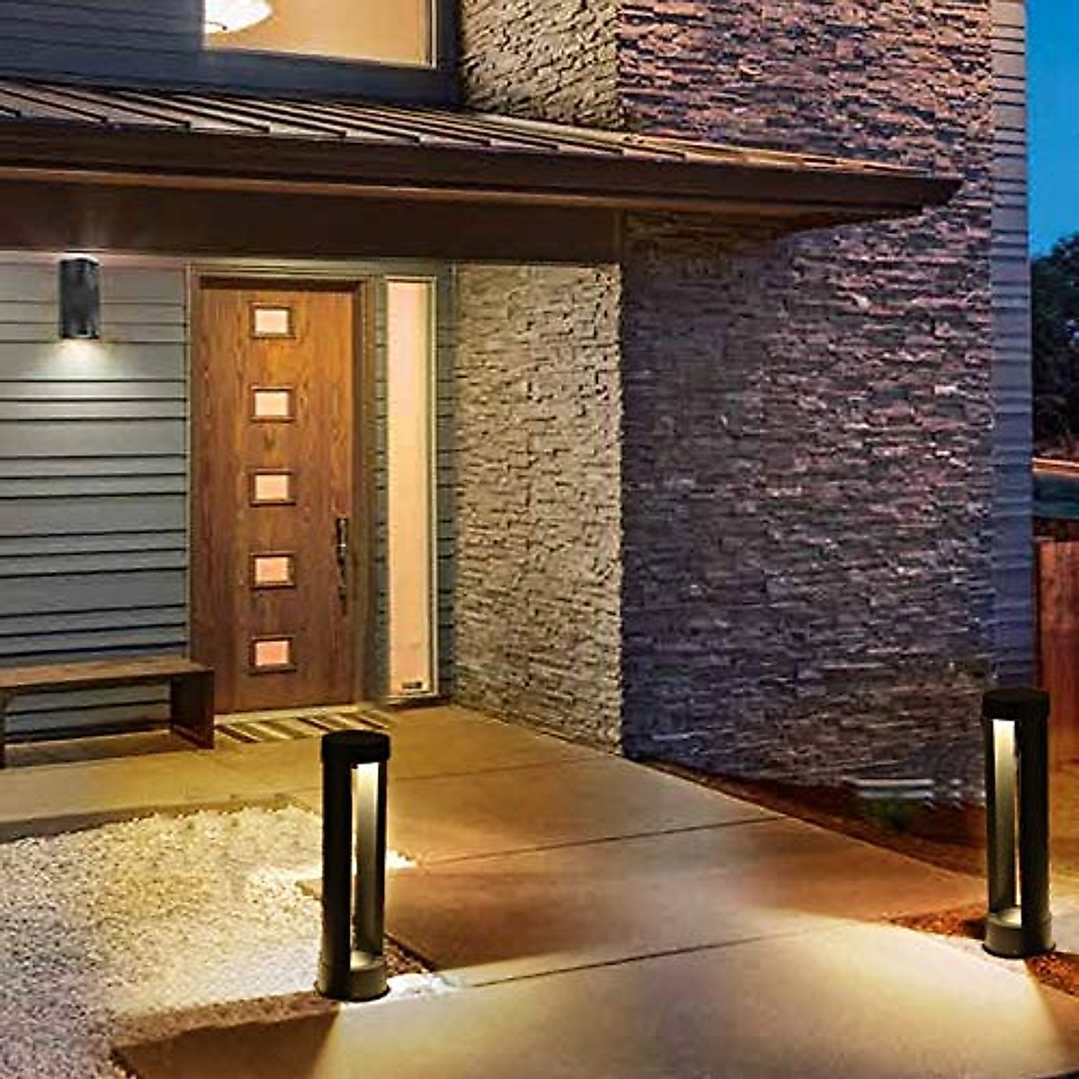 ZZYJYALG Modern Minimalist Lawn Waterproof Column Light Outdoor Aluminum Rust- Proof LED Garden Light Garden Villa Landscape Pillar Light Home Garden Post Lantern