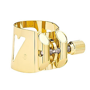 Vandoren LC07P Optimum Ligature and Plastic Cap for Alto Saxophone Gilded with 3 Interchangeable Pressure Plates, Black