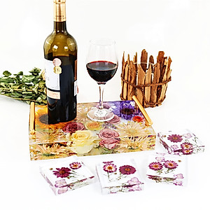 Resin Tray Molds Silicone, 13.5" Large Deep Rectangle Molds for Resin with 4pcs Coasters Mold, Epoxy Resin Casting Molds for DIY Flowers Preservation Resin Art Making Home Décor