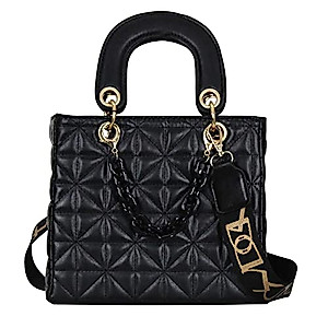 AyTotoro Purses and Handbags for Women Fashion Ladies PU Leather Top Handle Satchel Shoulder Tote Quilted Crossbody Bags (big black)