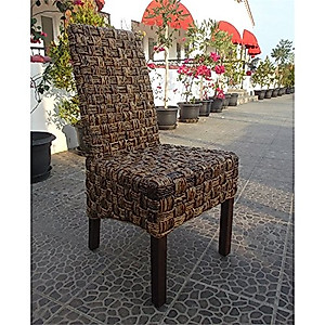 International Caravan Furniture Piece Victor Woven Abaca Dining Chair