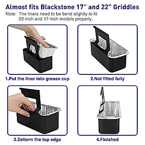 Geesta 40 Pack Blackstone Grease Cup Liners Aluminum Foil Drip Pan Compatible with 28 & 36 & 30 & 22 & 17 Inch Blackstone Griddles, Grill Grease Tray Blackstone Griddle Accessories