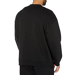 Amazon Essentials Men's Oversized-Fit Crewneck Sweatshirt (Available in Big & Tall), Black, XX-Large