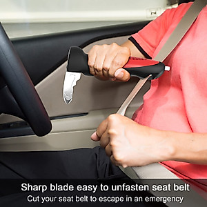 byojia 5 in 1 Vehicle Support Handles Elderly Portable Automotive Door Assist Handles Multifunction Car Handle for Elderly and Handicapped (Red-with Nylon Handle)