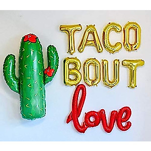 Cindo De Mayo LOVE Fiesta Bridal Shower Party Supplies Cactus Mexican Themed Banner for Anniversary Bachelorette Engagement Wedding Proposal Galentines Valentines Day Decorations 12PCS Kit of Qinsly