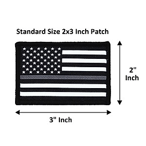 Great 1 Thin Grey-Gray Line American Flag Patch 2-Pack, Correctional Officer, 2x3 inch, Woven, Hook and Loop Fastener/Backing, Tactical Accessory for Clothing-Jackets-Hats-Backpacks