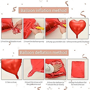 Rose Gold and Pink Heart Balloons, 18 Inch Red Pink Heart Shape Balloons Foil, 10 Pcs Red Light Pink Heart Balloon for Girls Women Valentines Day Birthday Wedding Baby Shower Bridal Party Decorations