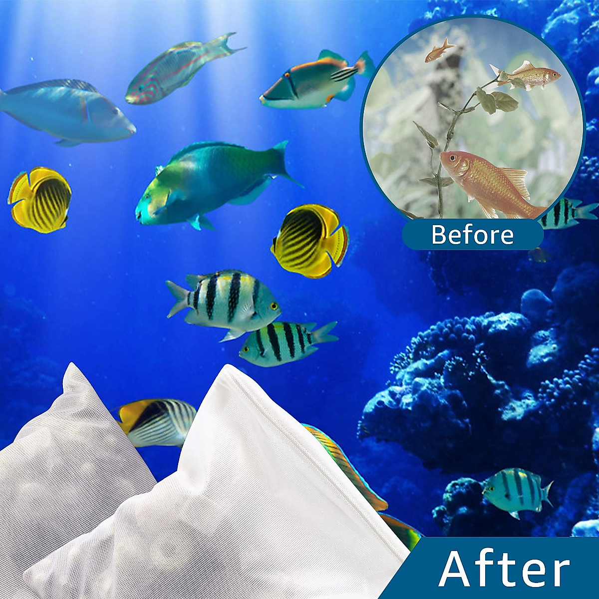 MyfatBOSS Aquarium Filter Media Bags - Extra Fine - 10 PCS Fine Mesh Reusable Nylon Net Filter Bags with Plastic Zipper for Extra Fine Resins Filter, 7.9 x 5.5 Inch