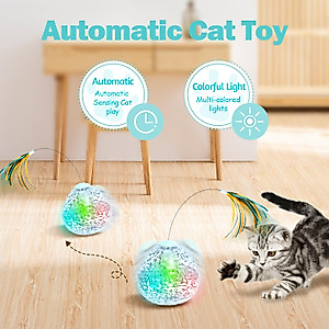 Migipaws Cat Toys, Interactive Cat Toy for Indoor Cats Play Moving Shadow of Butterfly Feather Project on Cat Tunnel, Cardboard Box Toys, Rechargeable
