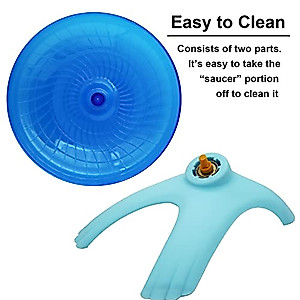 Wenriko Hamster Wheel, Hamster Flying Saucer Wheel, Hamster Exercise Wheel, Silent, Perfect Size, Super Quiet, Easy to Clean, for Dwarf Hamster, Syrian Hamster, Hermit Crab and Small Animal