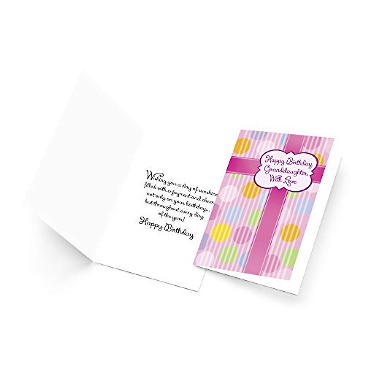 Granddaughter Birthday Card | Made in America | Eco-Friendly | Thick Card Stock with Premium Envelope 5in x 7.75in | Packaged in Protective Mailer | Prime Greetings (Birthday Present)