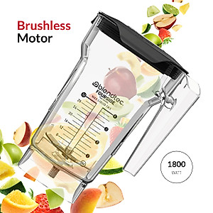 Blendtec Stealth X 885 - Brushless Commercial-Grade Blender with Sound Enclosure - FourSide Jar with Soft Lid - Black