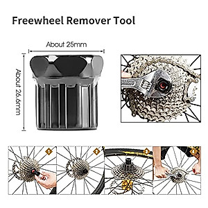 DUZFOREI 6 Pcs Bicycle Repair Tools Kit, Bike Cassette Removal Tool, Sprocket Removal Tools Sprocket Remover for Mountain Bike, Road Bike