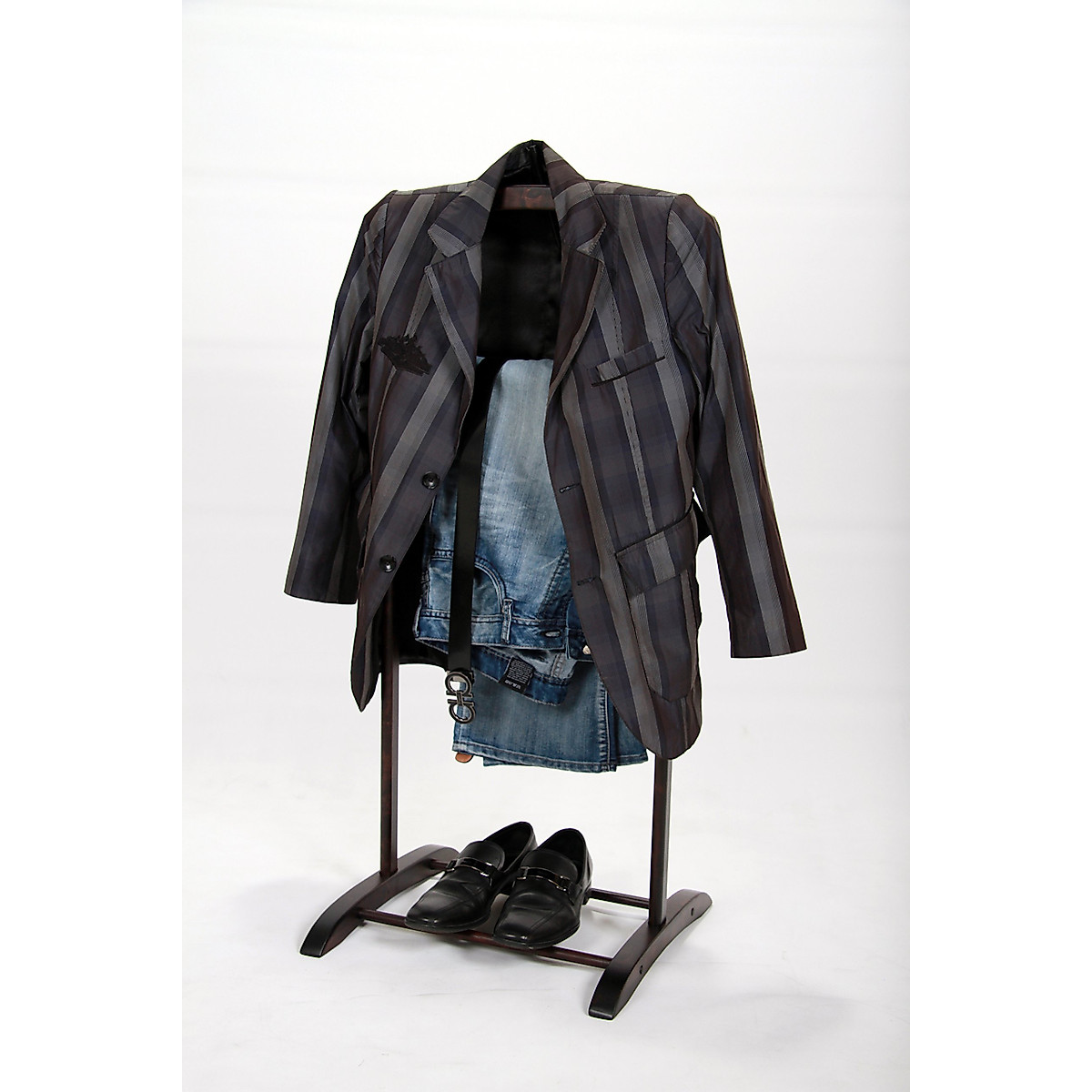 Homenetics Deluxe Hardwood Clothes Valet Stand (Red Mahogany)