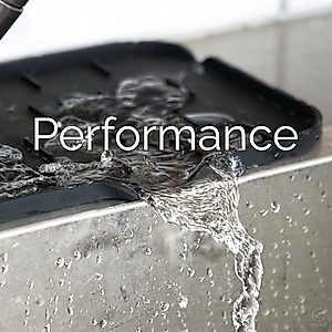 Ternal Sinkmat for Kitchen Sink Faucet, Silicone, Black, Splash Guard & Drip Catcher For Around Faucet Handle