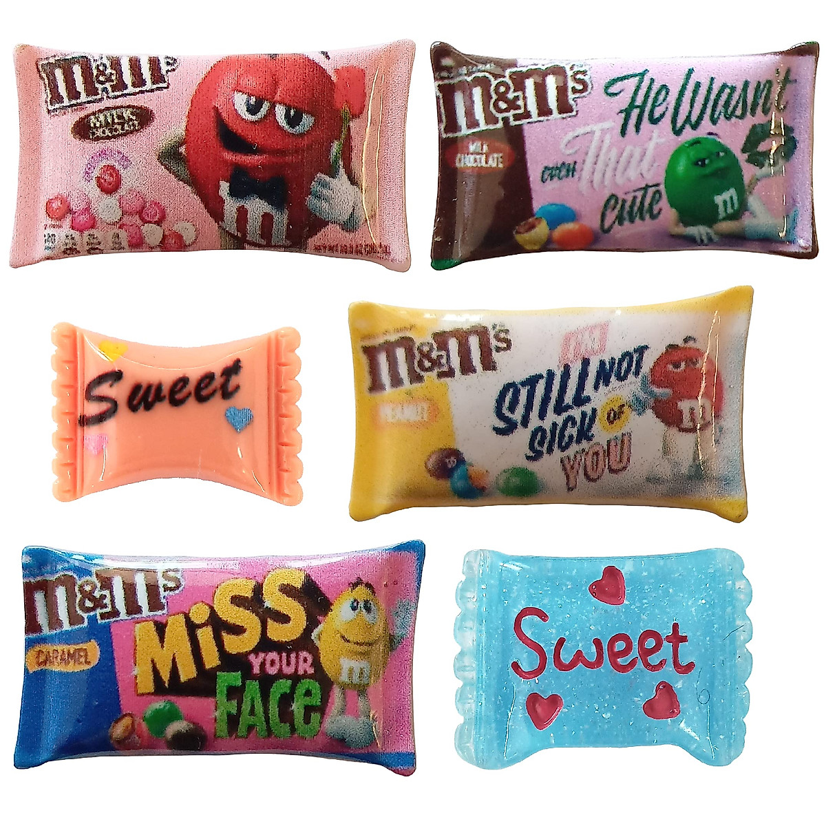 happyblockbuilder LPS Accessories Miniature Dollhouse Compatible with Littlest Pet Shop and Barbie Food Craft Sets Random Gift Bag Lots; Pets NOT Included… (Candy 6pc.)