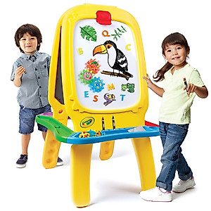 Crayola: Deluxe Magnetic Double-Sided Easel - Dry Erase Includes Crayons, Stickers, Magnet Letters & Gears, Ages 3+