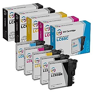 LD Compatible Ink Cartridge Replacement for Brother LC65 High Yield (2 Black, 1 Cyan, 1 Magenta, 1 Yellow, 5-Pack)