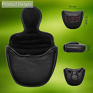 Golf Putter Cover, Putter Headcovers Golf Club Head Covers Putter Headcover for Blade Leather Golf Mallet Putter Head Covers with Magnetic for All Brands USA Style