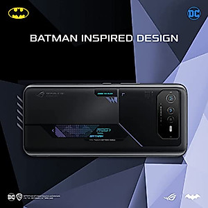 ASUS ROG Phone 6 Batman Edition Cell Phone, 6.78” FHD+ 2448x1080 165Hz, 6000mAh Battery, 50MP/13MP/5MP Triple Camera, 12MP Front, 12GB RAM, 256GB Storage, 5G LTE Unlocked Dual SIM, AI2201-12G256G-BM