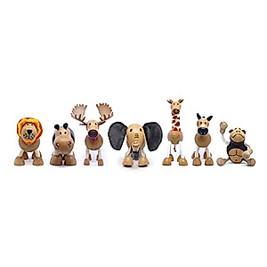 Anamalz Elephant Wooden Animal Toy for Toddlers, Fun and Posable Elephant for Early Learning, Montessori, and STEM, Smooth Natural Wood, Boys and Girls