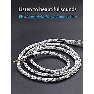 FAAEAL KZ ZSN ZS10 PRO Upgrade Earphone Cable,8 Core Cable Silver Blue Hybrid 784 Cores Silver Plated Upgrade Cable,Dedicated Cable 2Pin 0.75mm Replacement Headphone Wire for KZ ZSX Zax ZSN PRO
