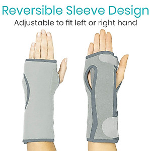 Vive Night Wrist Splint Brace - Left, Right Hand Sleep Support Wrap - Breathable & Lightweight Cushion Compression Arm Stabilizer for Carpal Tunnel, Men, Women, Kids, Tendonitis, Sports Pain