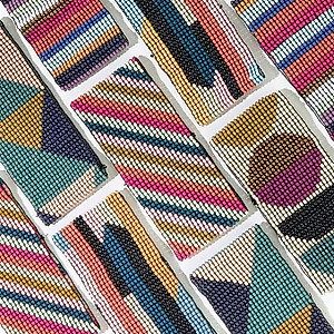 INK + ALLOY Women's Muted Circles Stretch Beaded Cuff Bracelet Handmade Jewelry for the Modern Bohemian