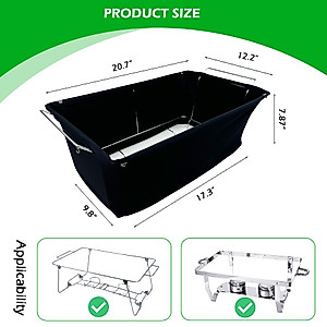 Flame Retardant Chafer Stand Cover Reusable, Spandex Chafing Dish Wind Shielding Guard for Indoor & Outdoor Events, Catering, Buffet, Party Food Warmer (Black, 2 Pack)