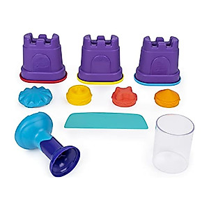 Kinetic Sand, Rainbow Mix Set with 3 Colors of Kinetic Sand (13.5oz) and 6 Tools, Play Sand Sensory Toys for Kids Ages 3 and up