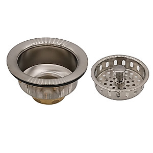 Westbrass D214-20 3-1/2" Post Style Large Sink Kitchen Basket Strainer, 1-Pack, Stainless Steel
