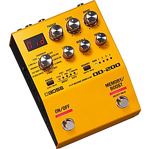Boss OD-200 Hybrid Drive Bundle with Power Supply, Instrument Cable, Patch Cable, and Picks
