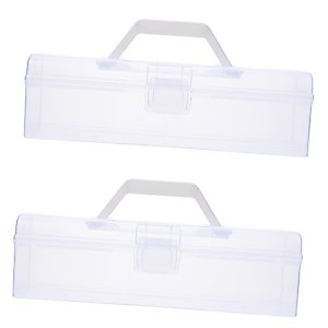 SHINEOFI 4 Pcs Calligraphy Tool Box Clear Pencil Case Large Clear Storage Bins Containers with Lids Sundries Storage Case Painting Tools Storage Case Storage Cases Toolbox Plastic