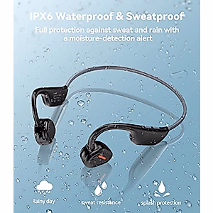 Open Ear Headphones, QODISA Wireless Air Conduction Headphones with Mic, Sport Headphones Bluetooth 5.3 IPX6 Waterproof Music Call-answering Lightweight for Running Workout Hiking Driving Cycling