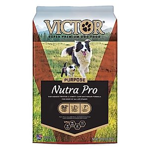 Victor Super Premium Dog Food – Purpose - Nutra Pro – Gluten Free, High Protein Low Carb Dry Dog Food for Active Dogs of All Ages – Ideal for Sporting Dogs, Pregnant or Nursing Dogs & Puppies, 40lbs