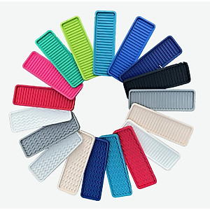 Happitasa Silicone Kitchen Sink Organizer Tray and Sponge Holder | Zigzag Style (Cool Grey, 12" x 4")