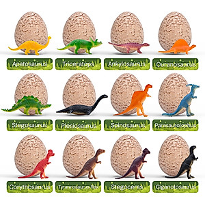DoDoMagxanadu Dinosaur Eggs,12 Dino Eggs Dig Excavation Kit Dinosaur Toys for Boys, Science STEM Dinosaur Party Favors Goodie Bag Stocking Stuffers for Boys & Girls Ages 3-5 4-7 5-7+