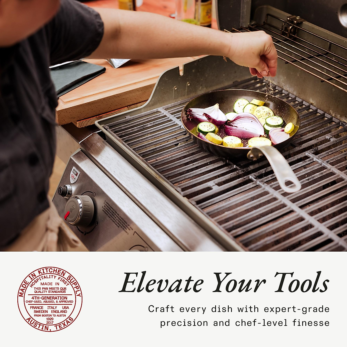 Made In Cookware - Seasoned 8" Carbon Steel Frying Pan - (Like Cast Iron, but Better) - Professional Cookware - Crafted in Sweden - Induction Compatible