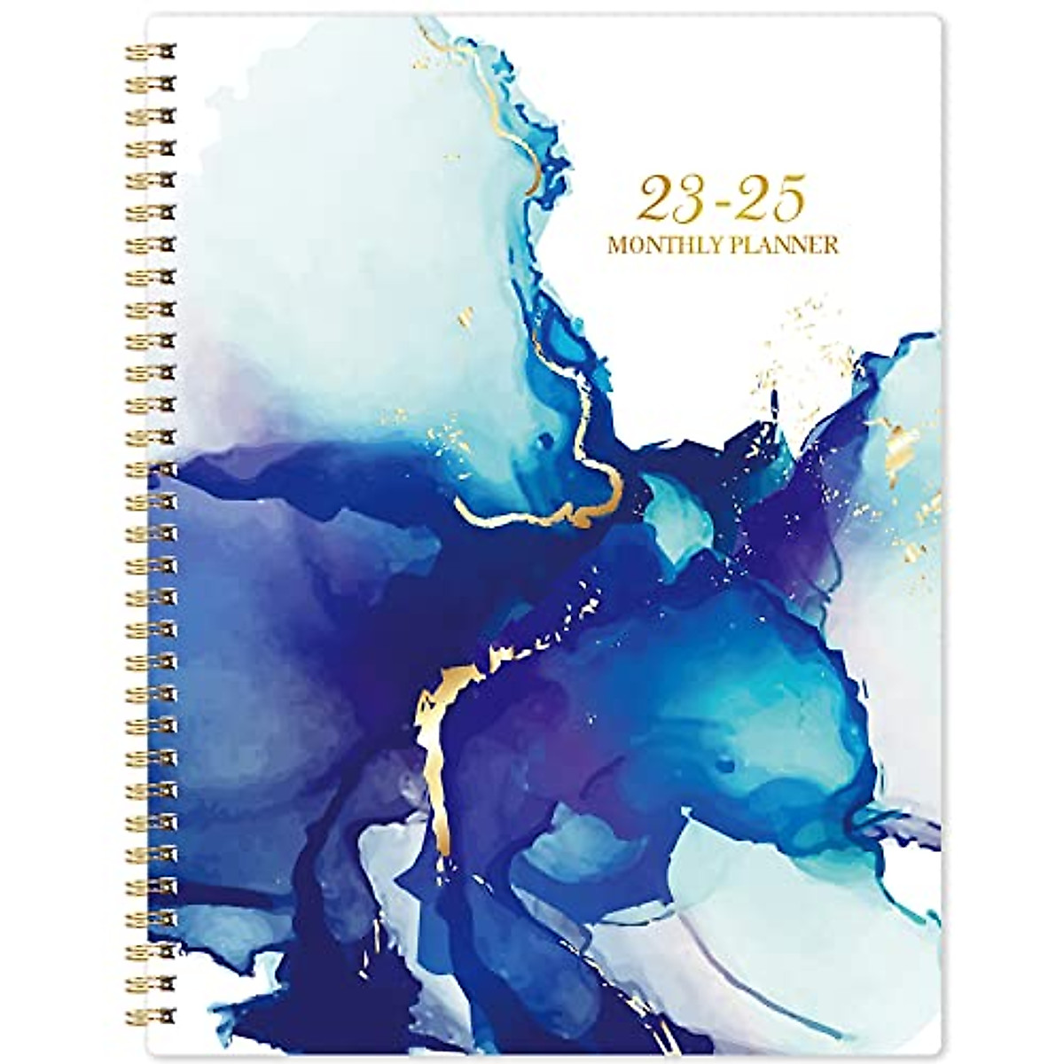 Monthly Planner/Calendar 2023-2025 - Jul. 2023-Jun. 2025, 2023-2025 Monthly Planner, 9" × 11", 2 Year Monthly Planner with Monthly Tabs + Pockets + Thick Paper + Twin-Wire Binding - Waterink