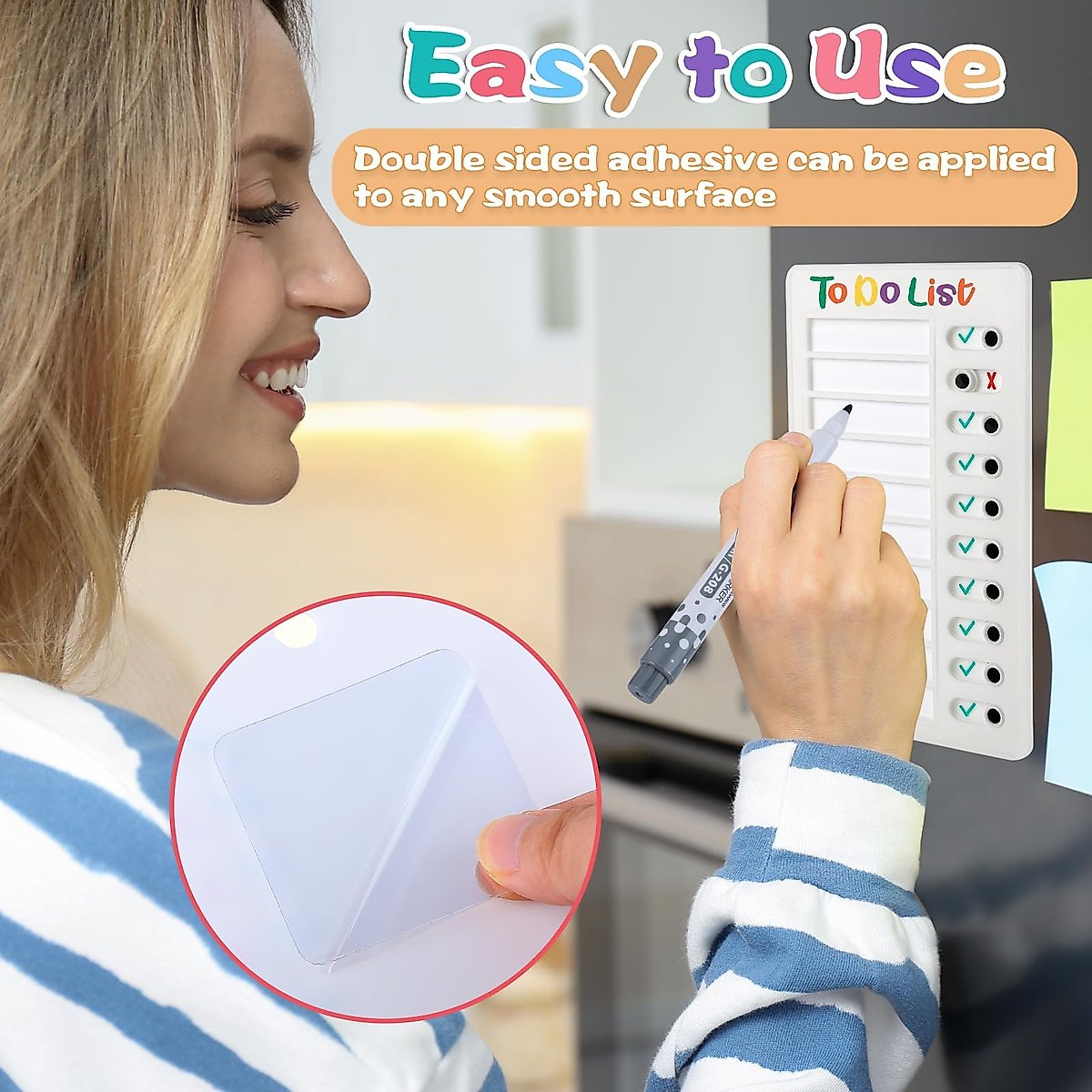 2 Pieces Dry Erase Chore Chart Blank To Do List Checklist Board ADHD Tools for Kids with Detachable Cardstock DIY Alphabet Stickers for Home Routine Planning (Minimalist)
