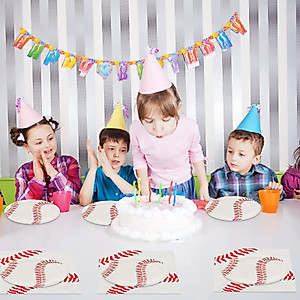 SNIMICS 40PCS Baseball Party Decorations,Baseball Plates,Baseball Napkins for Baseball Birthday Party Supplies Baseball Fans Boys Baby Shower(2-Baseball)