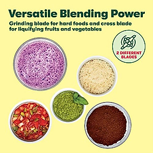 BELLA Personal Size Rocket Blender, Perfect for Smoothies, Shakes & Healthy Drinks, Easy Grinding, Chopping & Food Prep, 285 Watt Power Base, 12 Piece Blending Set, Stainless Steel