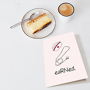 Chenive Funny Nurse Graduation Card, Nursing Graduate Greeting Card, Congratulation Card for New Registered Nurse, BSN RN Card, eaRNed